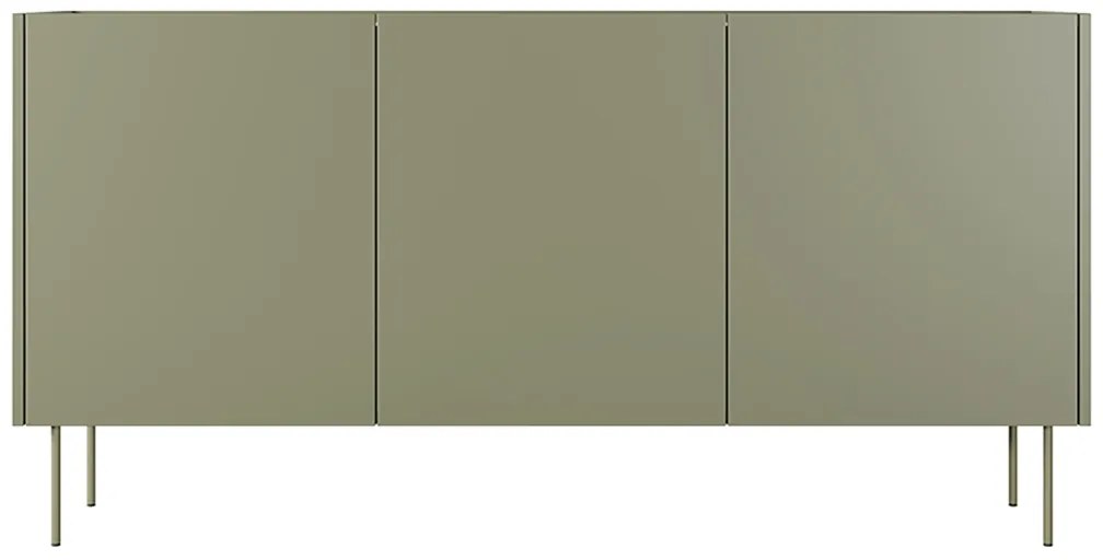 Komoda Desin 170 cm se dvěmi ukrytými zásuvkami - olivová / dub nagano