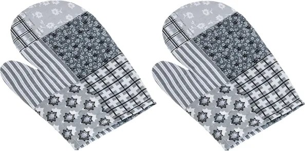 Bellatex Kuchyňská chňapka 2ks 28x18 cm Patchwork  Šedá, Bílá