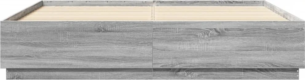 Rám postele šedý sonoma 200 x 200 cm kompozitní dřevo 3209679