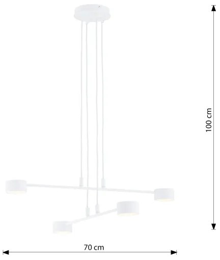 Lustr na lanku MODUS 4xGX53/10W/230V bílá