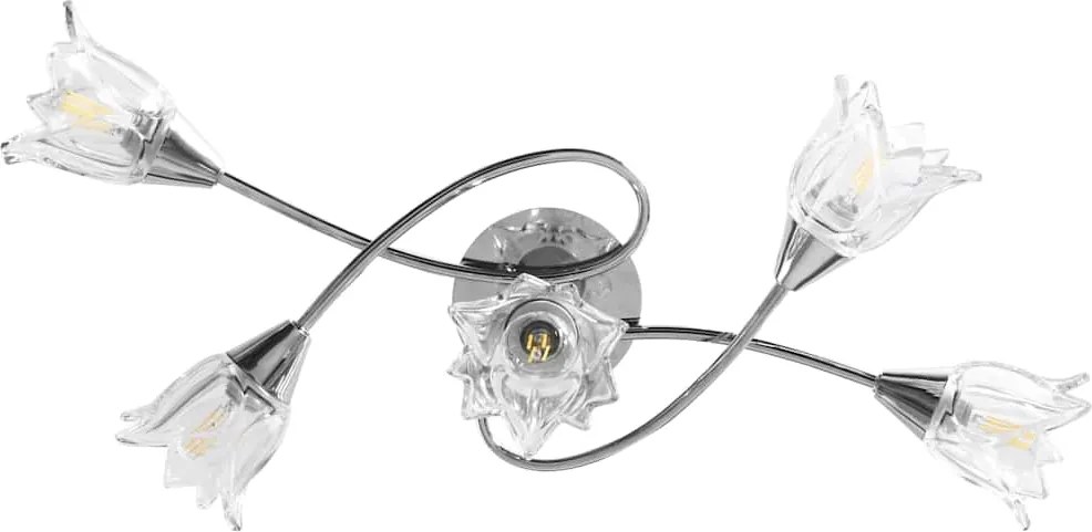 Stropní lampa průhledná skleněná stínidla 5 žárovek E14 tulipán 289236