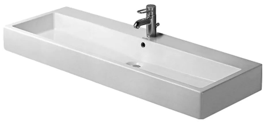 Duravit Vero - Umyvadlo, 1 otvor pro armaturu propíchnutý, 120 x 47 cm, bílé 0454120000