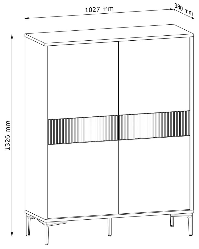 UNO | komoda W4D2S | 102,7 cm | béžová | lamino o síle 18 mm