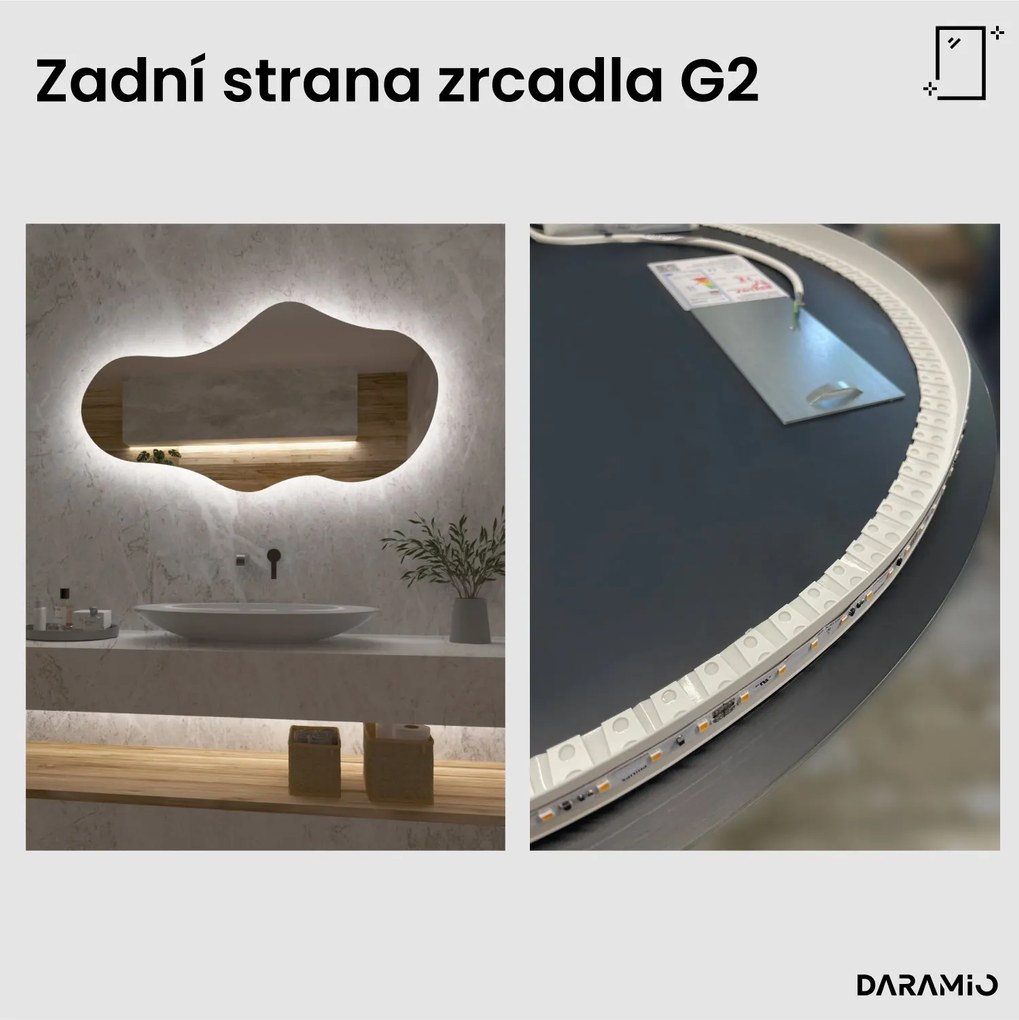 Zrcadlo do koupelny ve tvaru oblaku s LED osvětlením G2