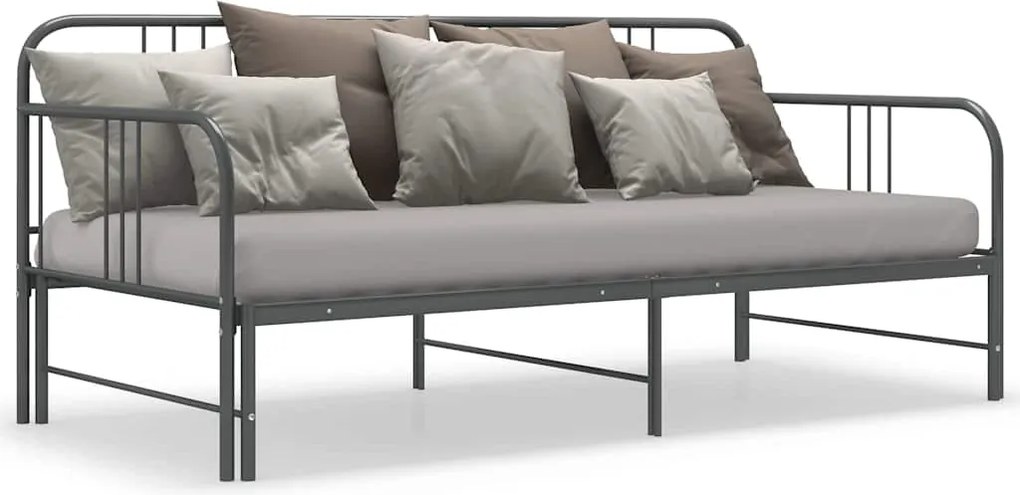 Rám vysouvací postele/pohovky šedý kovový 90 x 200 cm 324754