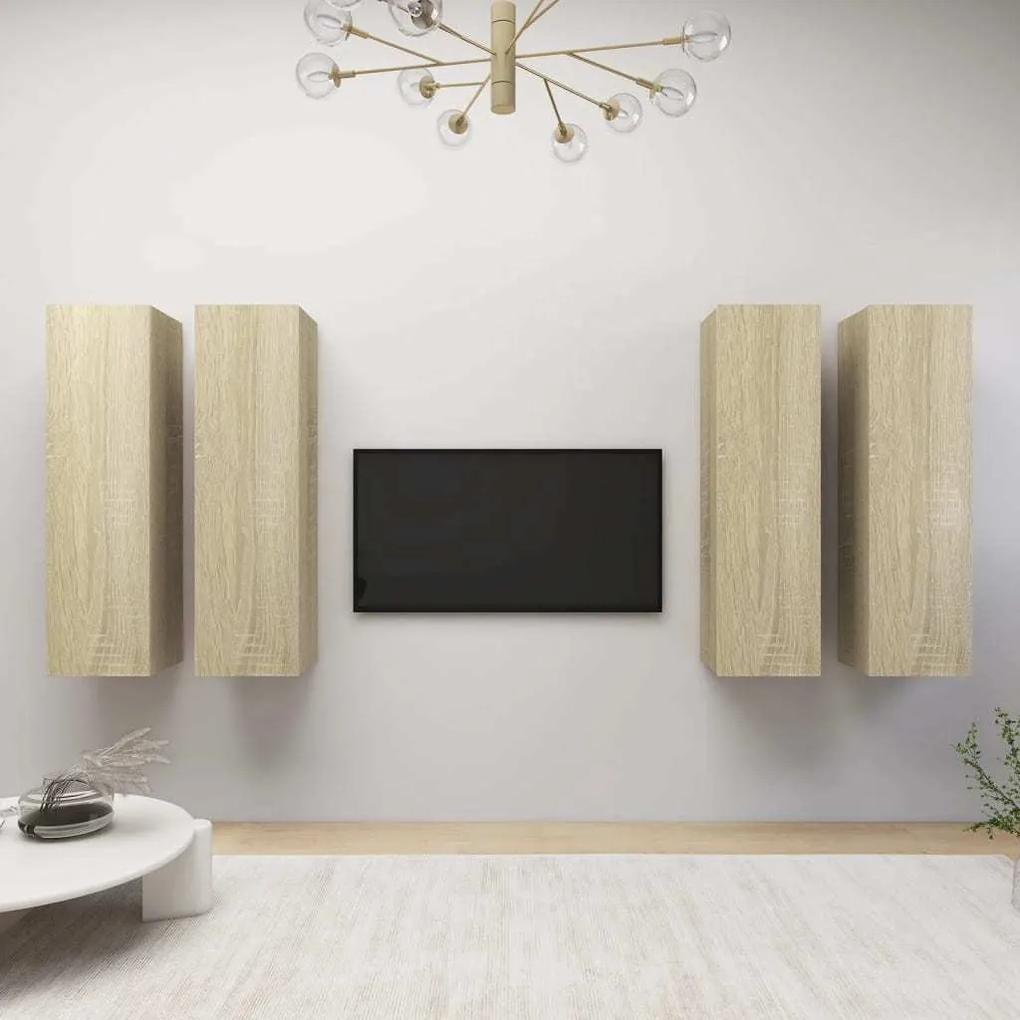 vidaXL TV skříňky 4 ks 30,5 x 30 x 110 cm kompozitní dřevo [3079162] Barva: Betonová šedá