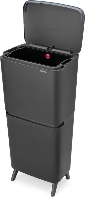 Tmavě šedý plastový odpadkový koš 20+25 l na tříděný odpad SortUp Recycle Hi – Brabantia