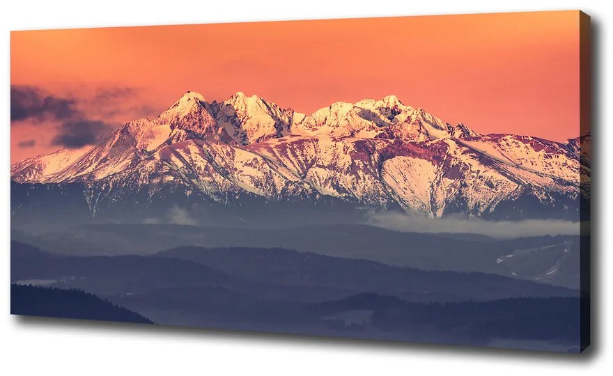 Wallmuralia Foto obraz na plátně Východ slunde Tatry 100x50 cm