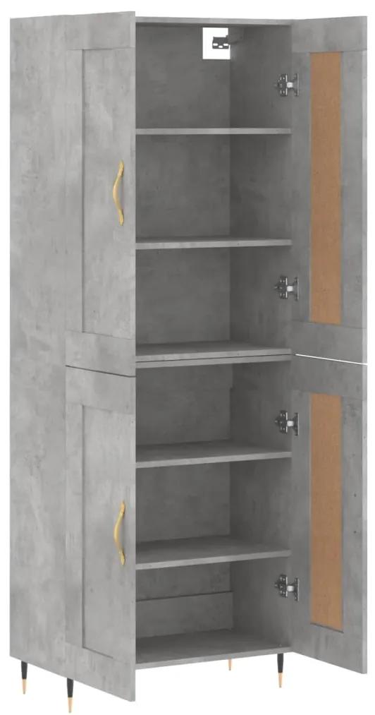 Skříň highboard betonově šedá 69,5x34x180 cm kompozitní dřevo,  3199669