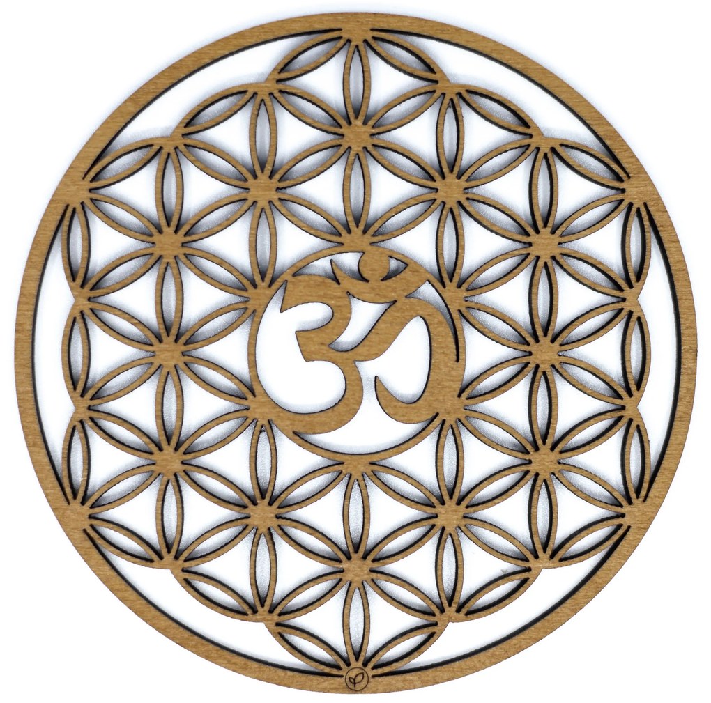 Květ života na zeď - ÉTER OM střed Zvolte barvu dekoru: Ořech, Zvolte rozměr Ø (cm): 100