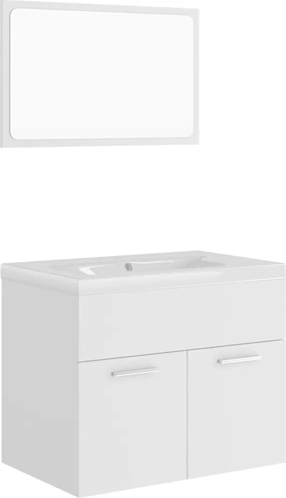 Set koupelnového nábytku bílý kompozitní dřevo 3070865