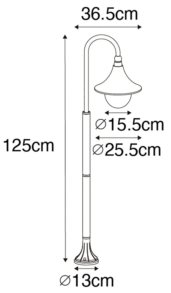 Chytrá venkovní lampa antikní zlato 125 cm IP44 vč. WiFi A60 - Daphne