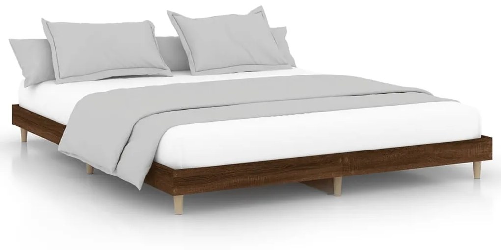 vidaXL Rám postele hnědý dub 120 x 200 cm kompozitní dřevo