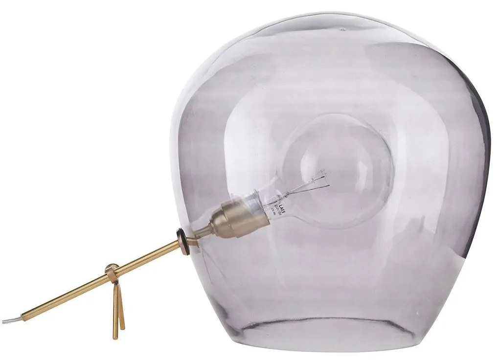 House Doctor Stolní lampa Globe, šedá barva, sklo