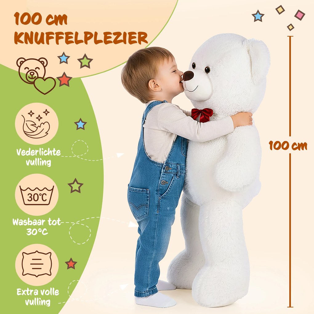 Plyšová hračka Plyšový medvěd XL bílý 100cm