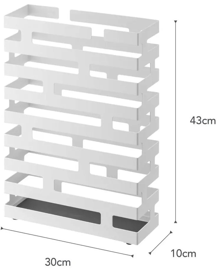 Bílý stojan na deštníky YAMAZAKI Brick, šířka 30 cm