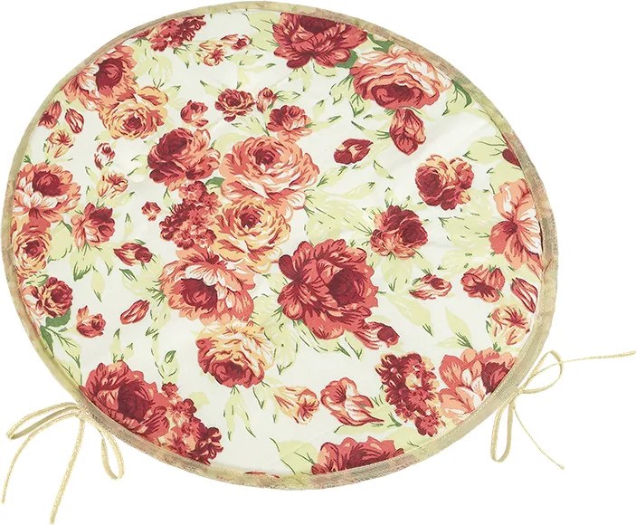 Bellatex Sedák BERTA kulatý hladký Růžová,Zelená 40 cm, (průměr)