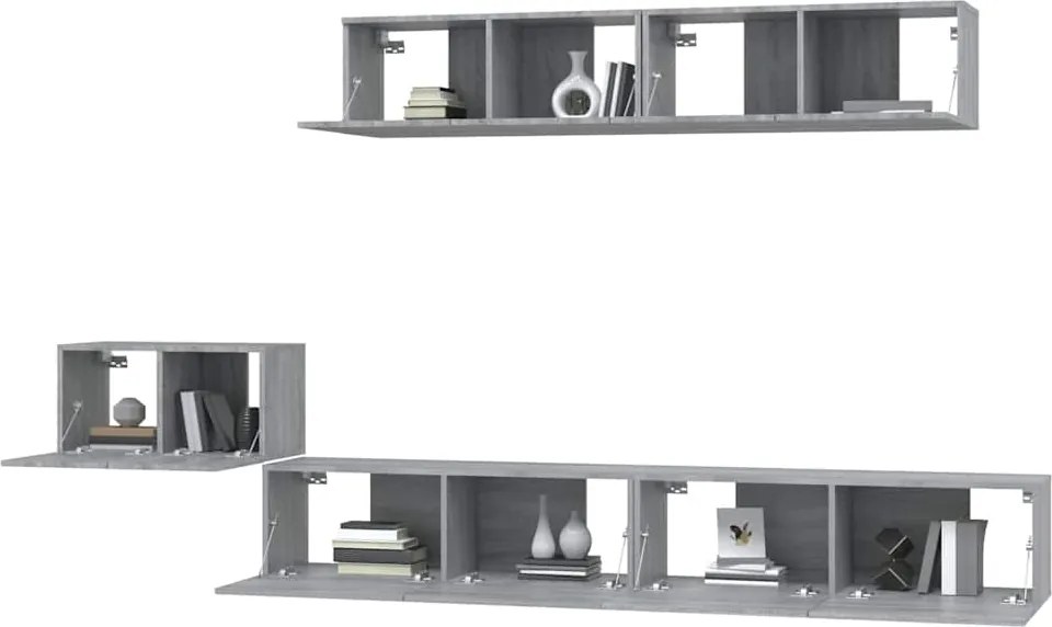 5dílný set TV skříněk šedý sonoma kompozitní dřevo 3114436