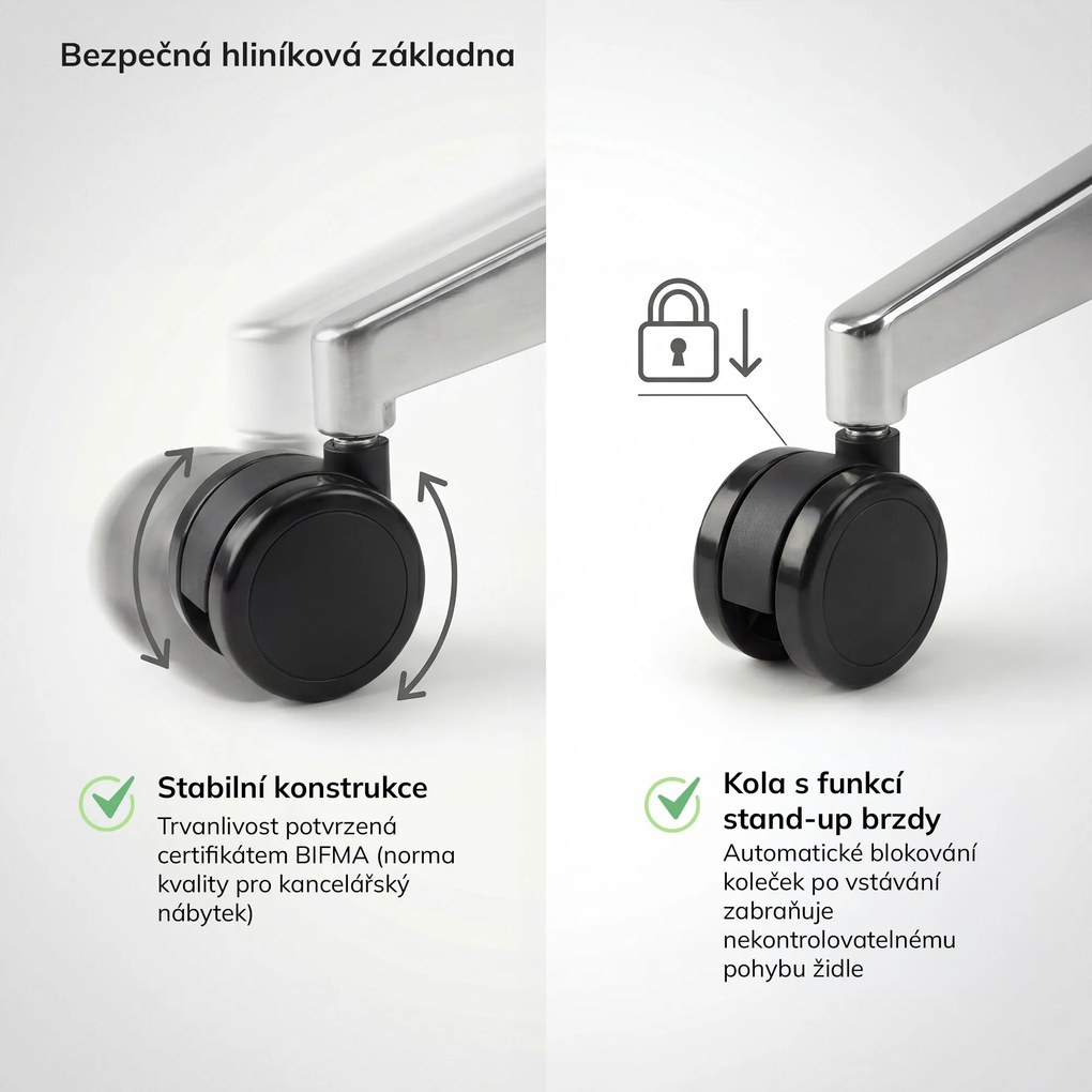Ergonomická otočná kancelářská židle, šedá: VECTOR