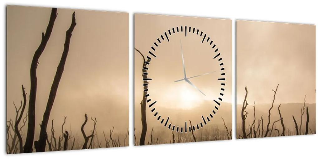 Obraz - Holé stromy (s hodinami) (90x30 cm)