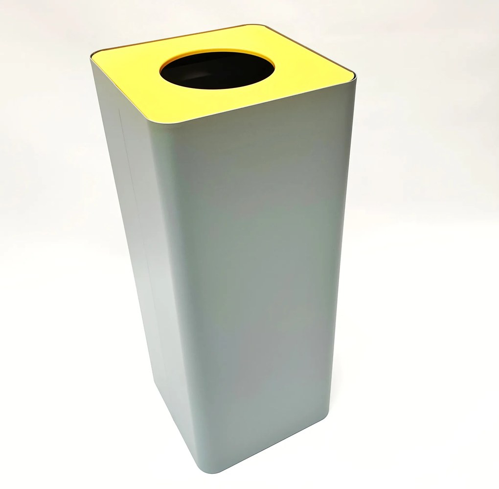 Odpadkový koš na tříděný odpad Caimi Brevetti Centolitri G, 100 L - žlutý, plast