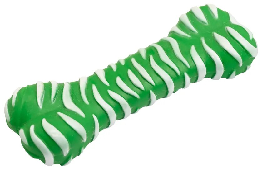 Gumová pískací hračka pro psy BONE 18 cm, zelená