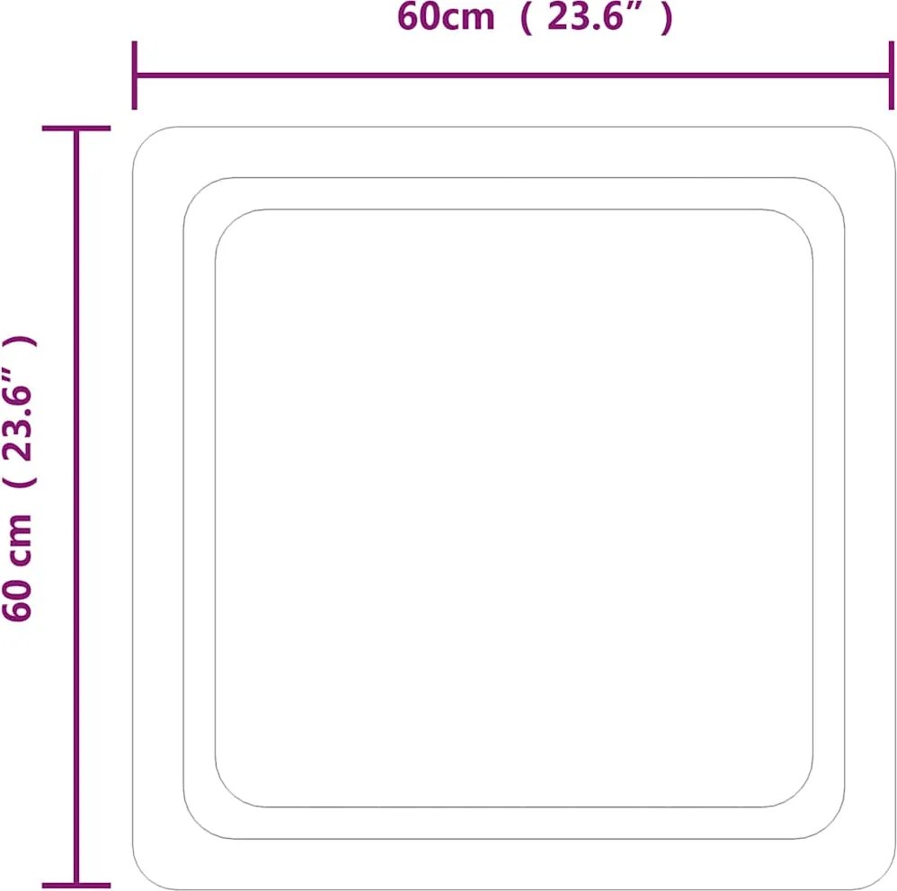 Koupelnové zrcadlo s LED osvětlením 60 x 60 cm 151778