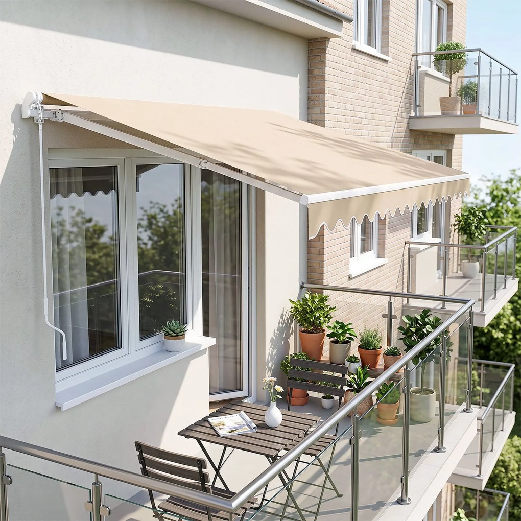 Costway Markýza s klikou balkonová markýza protisluneční ochrana na balkon