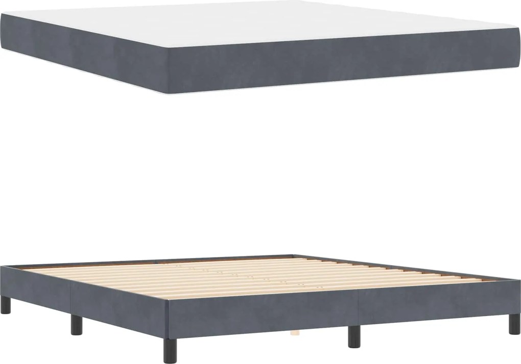 Postel s boxspringem s matrací Tmavě šedá 180 x 200 cm textil 3398708