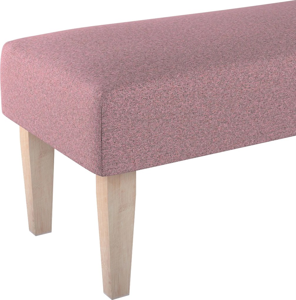 Dlouhá lavička 100x40cm barva růžová látka pletený vzor
