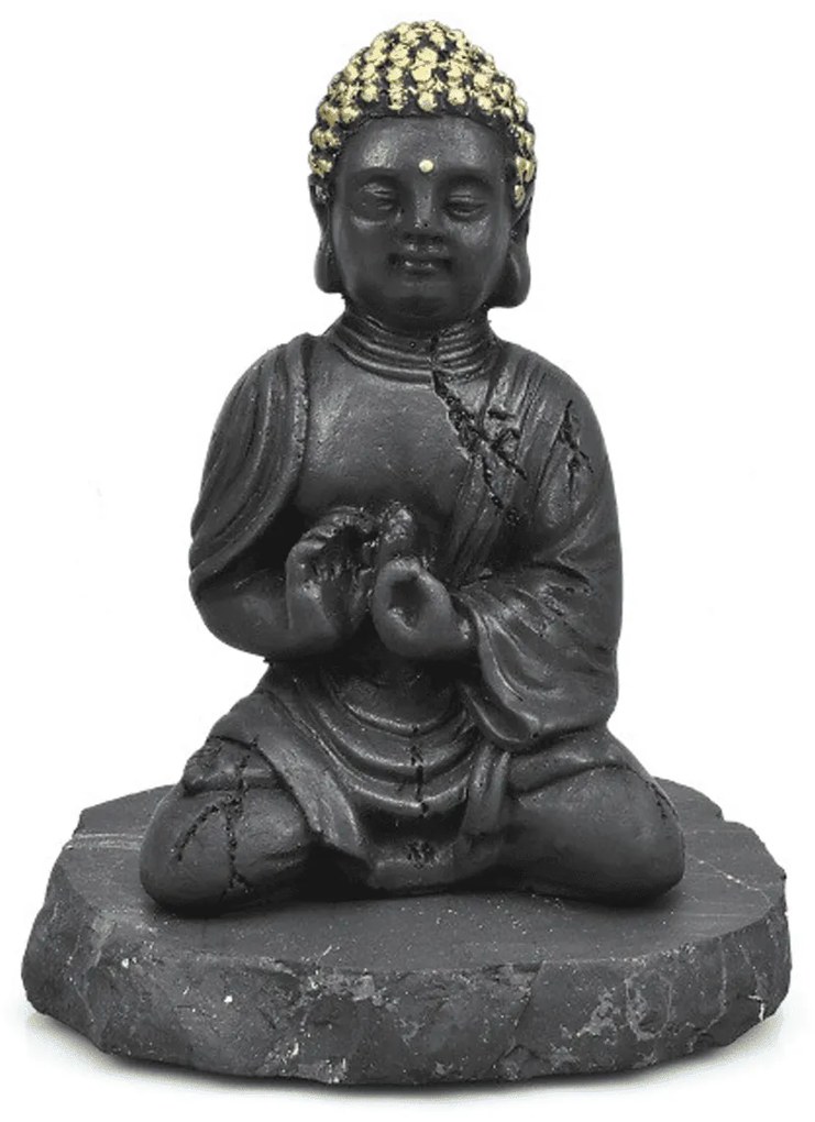 Milujeme Kameny Šungit - Buddha zlatá hlava - soška Feng shui