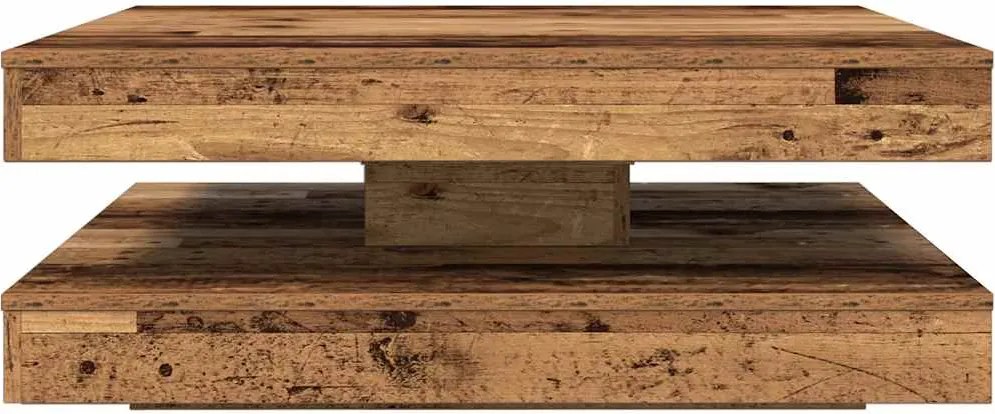 Konferenční stolek otočný o 360º old wood 90x90x34,5 cm 3321358