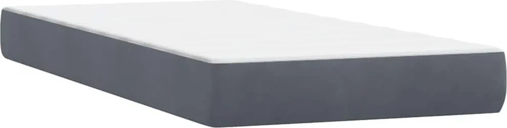 Box spring postel s matrací tmavě šedá 80x220 cm samet 3318304