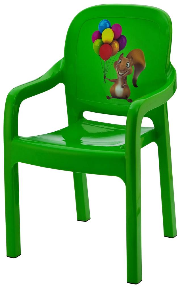 ASIR Dětská zahradní židle PATTERN zelená