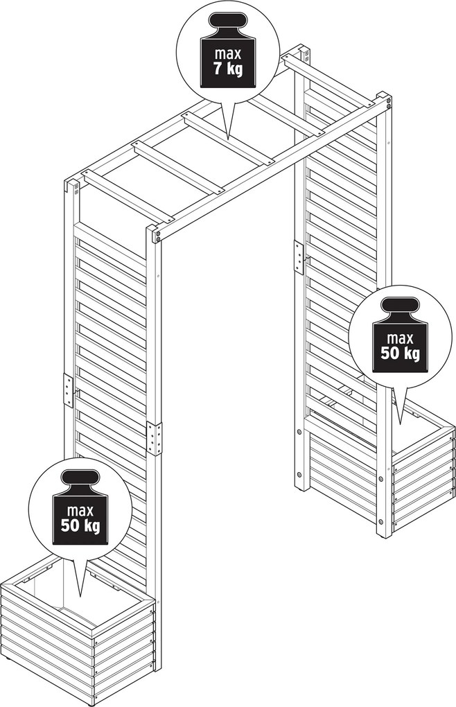 Tchibo - Oblouk na růže s truhlíky - barva: hnědá