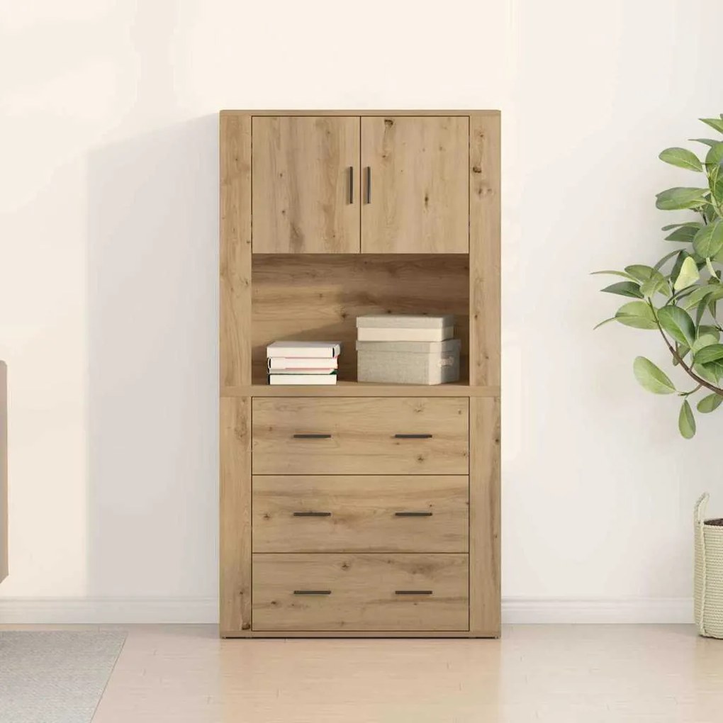 Vysoký bufet Artisanový dub 80 x 33 x 150 cm Kompozitní dřevo 3334344
