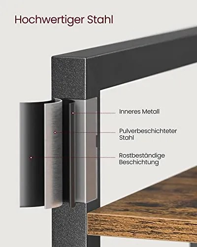 Úložný regál s 5 úrovněmi, ochrana proti převrácení, 153x66x30 cm