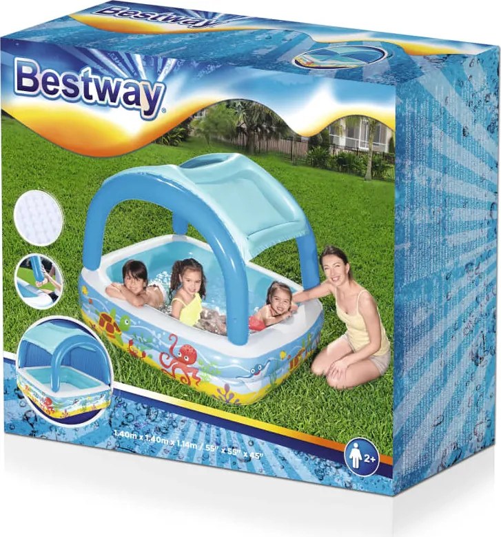 Bestway Dětský bazének se stříškou modrý 140 x 140 x 114 cm 52192 [91619]