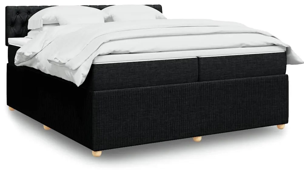 Box spring postel s matrací černá 200x200 cm textil 3287572