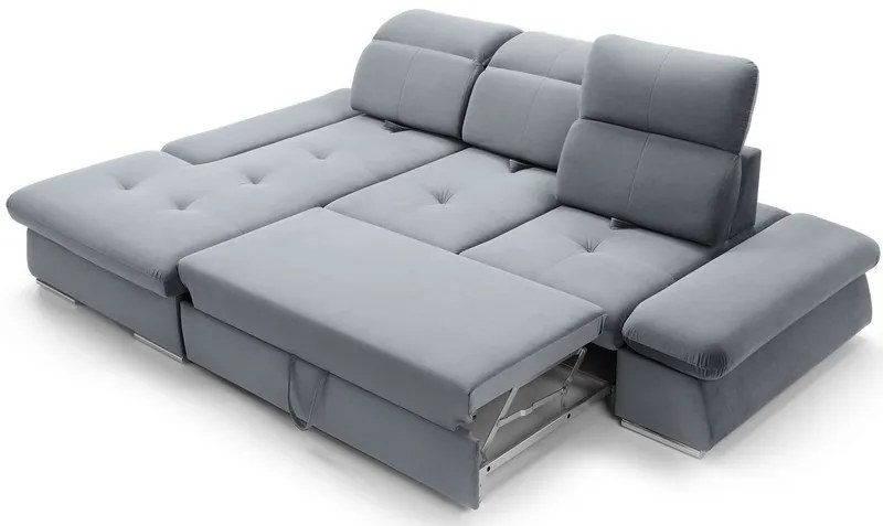Rohová sedací souprava Focus, světle šedá látka, levý roh