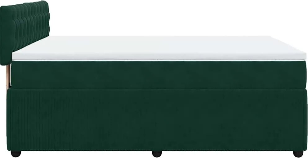 Box spring postel s matrací tmavě zelená 160x200 cm samet 3290091