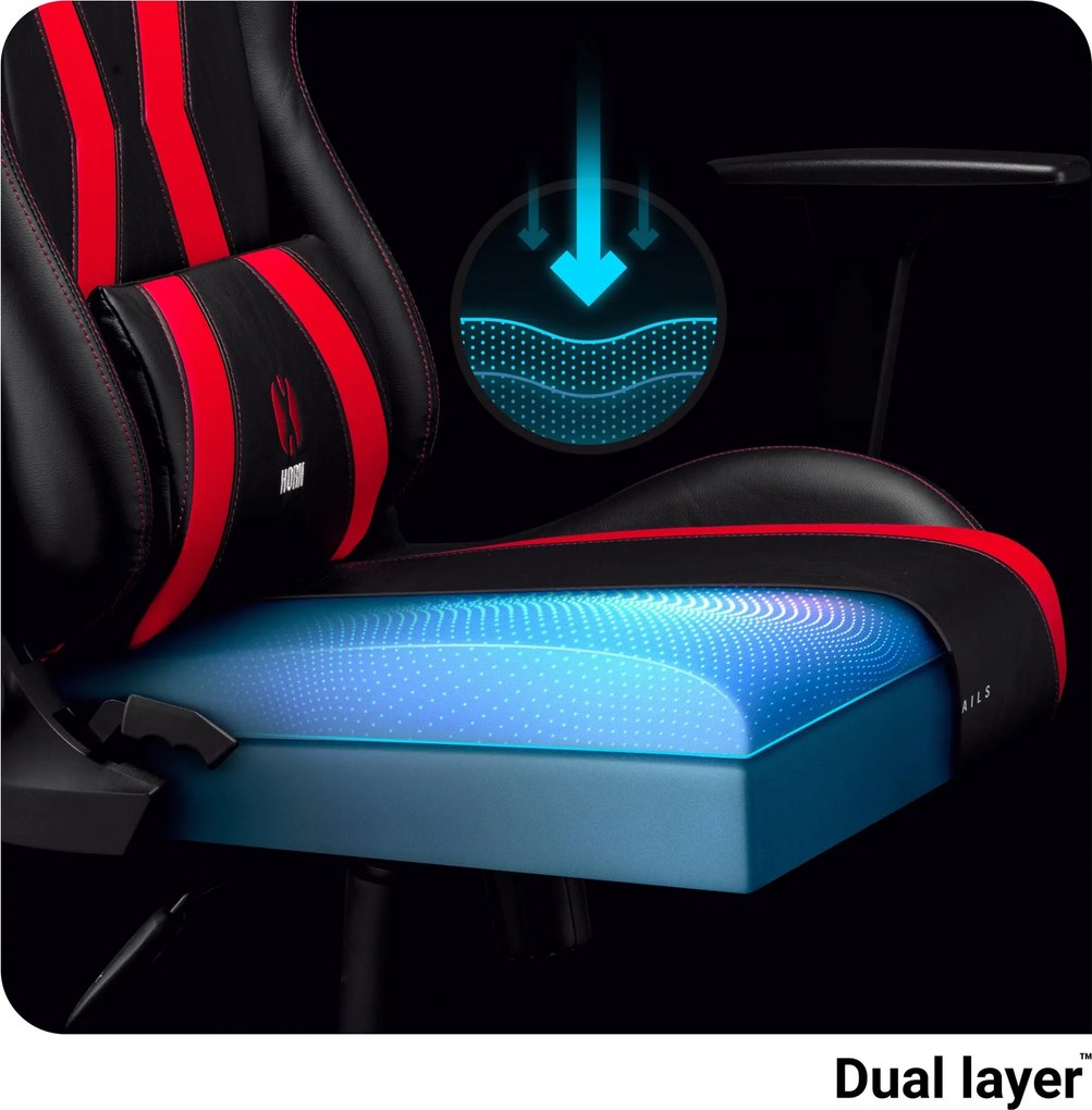 Herní židle z ekokůže Small Size, černý-červený: Diablo X-Horn 2.0