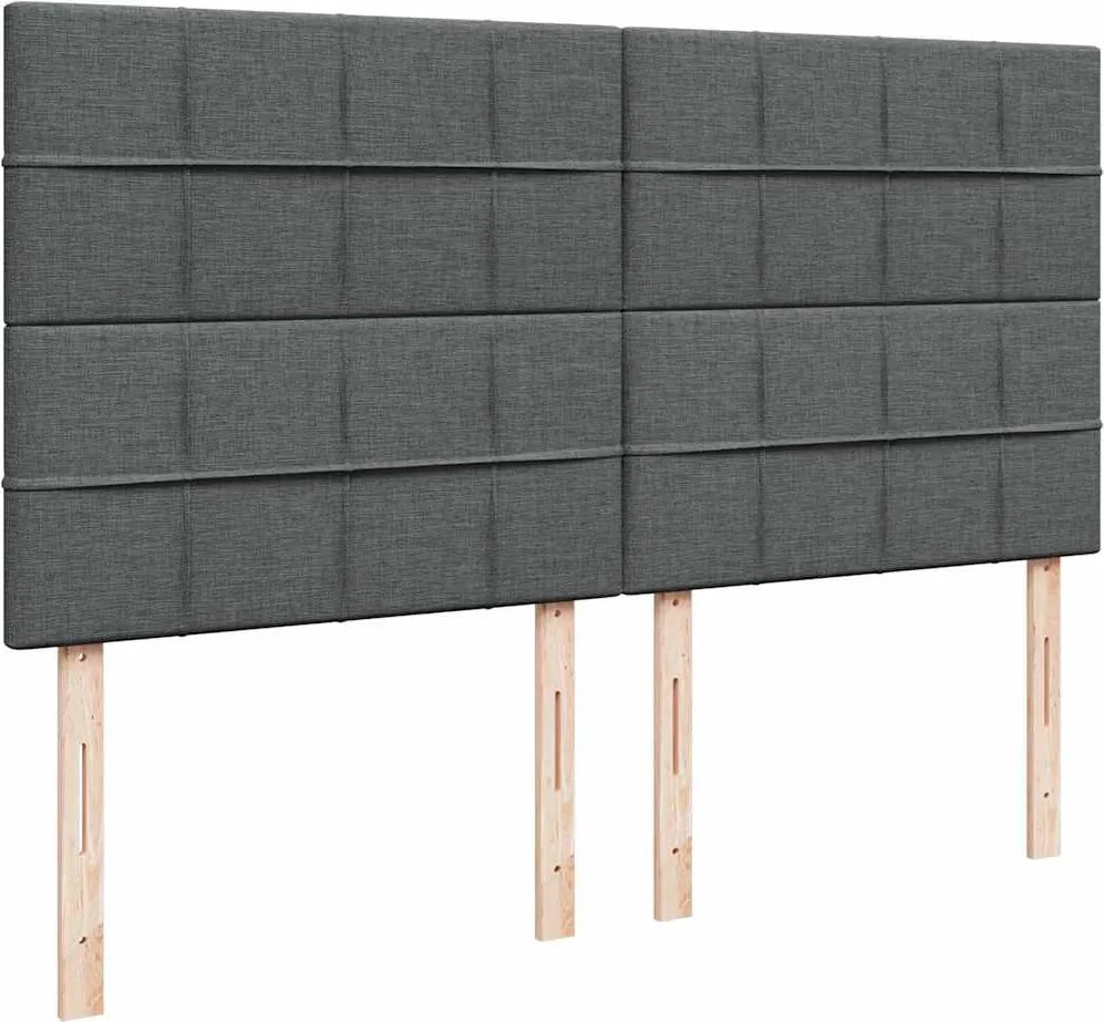 Box spring postel s matrací tmavě šedá 200x200 cm textil 3292164