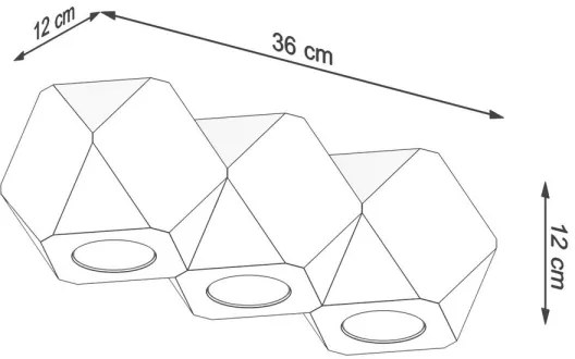Sollux SL.1010 - Stropní svítidlo WOODY 3xGU10/40W/230V
