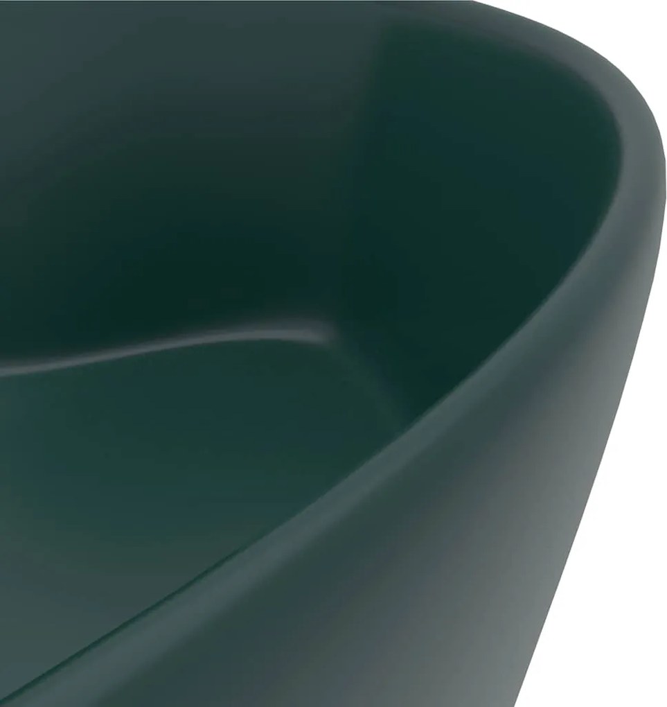Luxusní umyvadlo přepad matné tmavě zelené 36 x 13 cm keramické 147036
