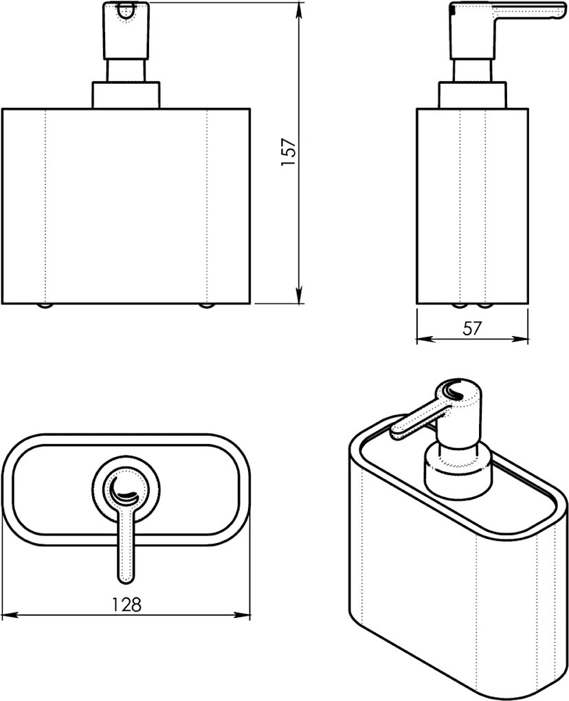 Gedy Gedy, NINFEA dávkovač mýdla na postavení, bílá matná/bambus, 138002