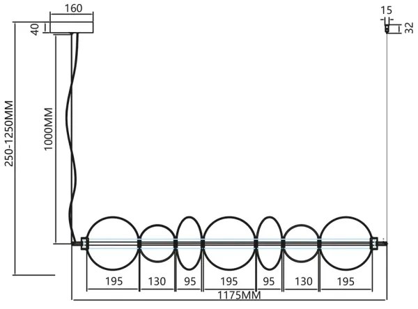 LED Lustr na lanku DAPHNE LED/40W/230V zlatá