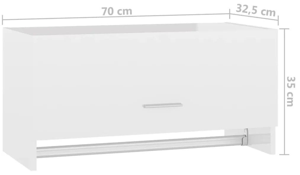 Šatní skříň bílá s vysokým leskem 70 x 32,5 x 35 cm dřevotříska - Default Title