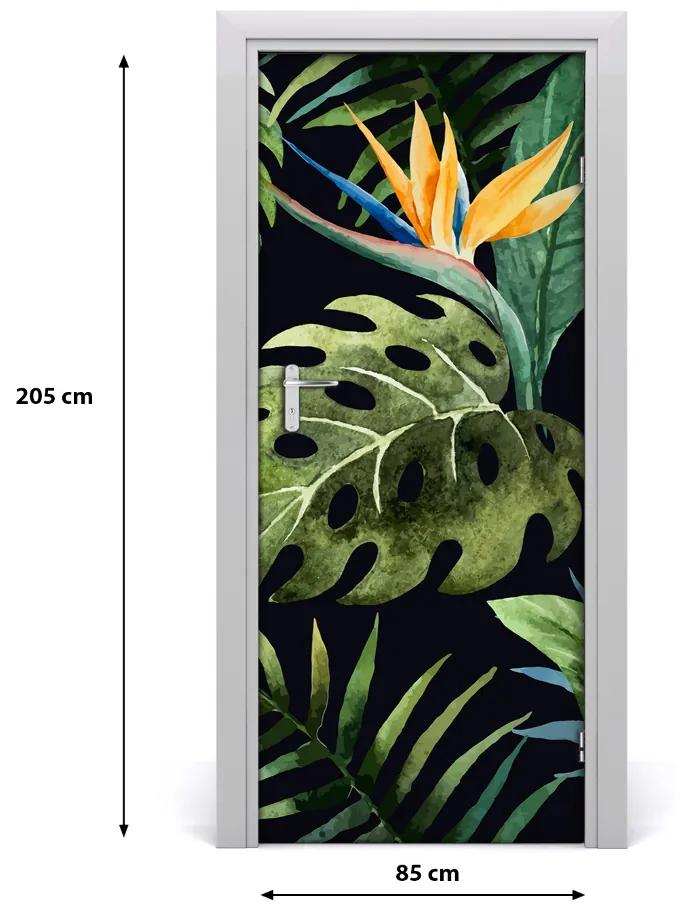Samolepící fototapeta na dveře havajský vzor 85x205 cm