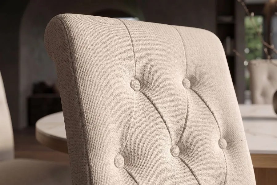 Designová jídelní židle Eileithya béžová / dub